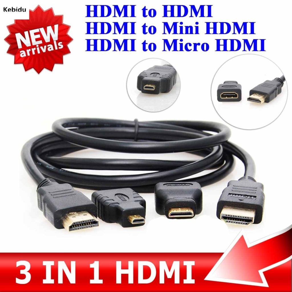 3 In 1 HDMI TO HDMI Mini HDMI Micro HDMI Cable | Dmark.lk