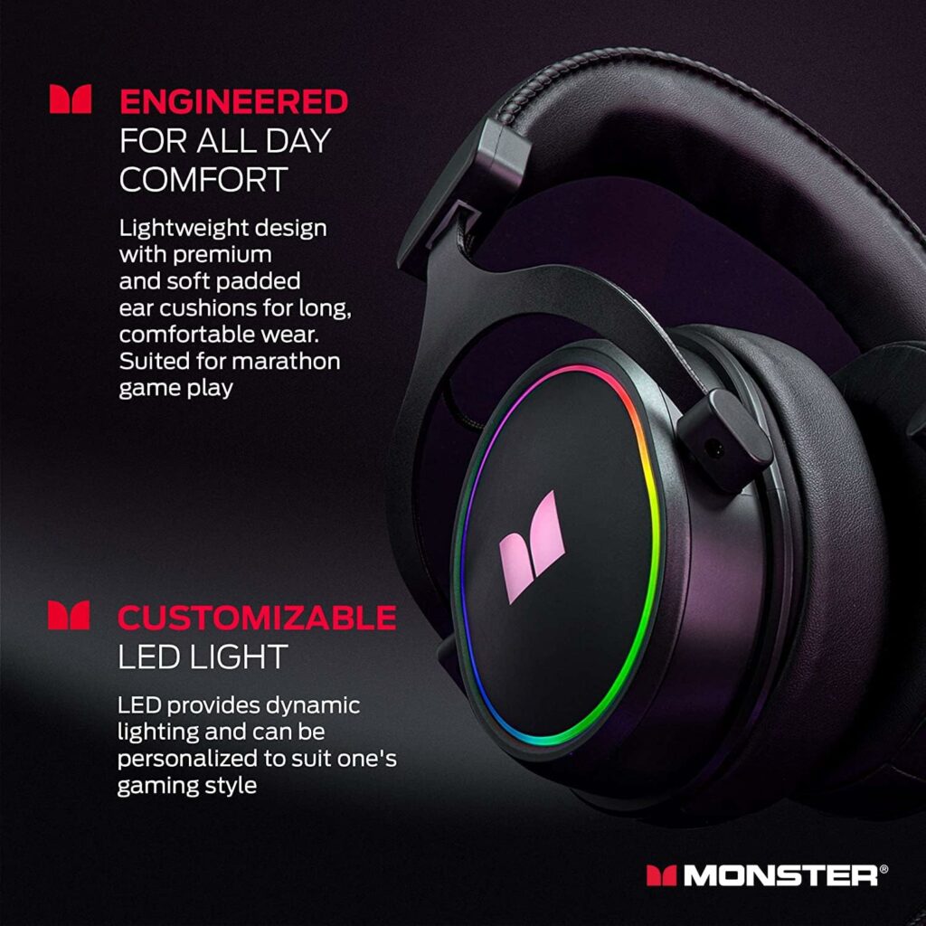 Monster RGB Illuminated Gaming Headset for PC Gaming | Dmark.lk
