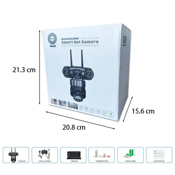6MP Triple Lens Triple Screen 4G CCTV Camera Outdoor | Dmark.lk